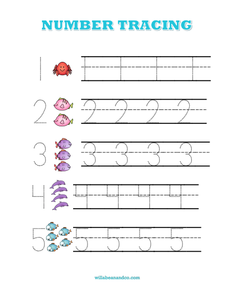 Number tracing – Willa Bean & Co